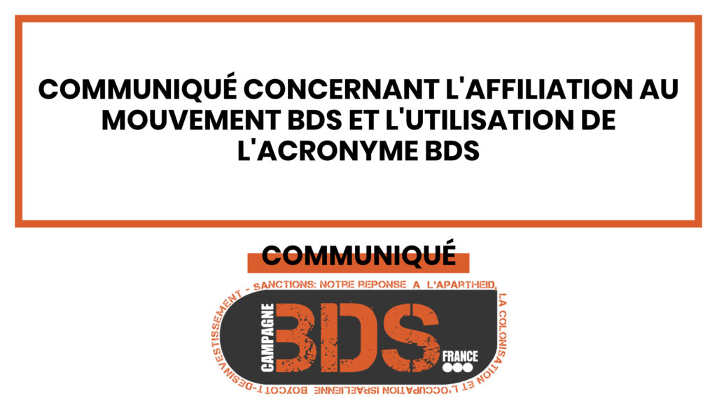 Fin du Tour de France : Mobilisation de BDS France Paris - BDS France